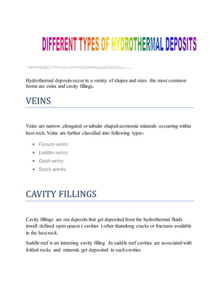 Hydrothermal deposits by VARINDRA | DOCX