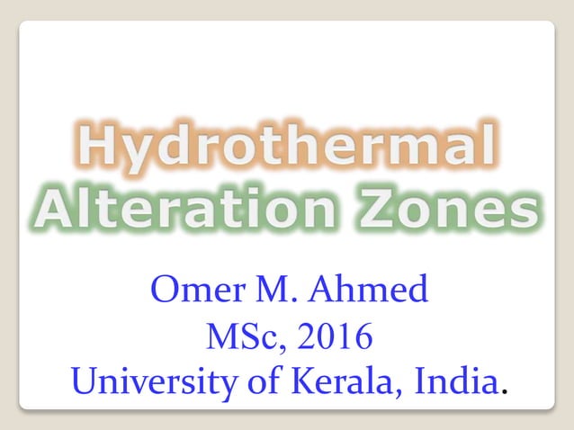 Hydrothermal Alteration Zones Pptx Geography Science