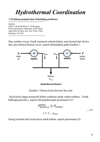 Hydrothermal Coordination (scheduling_problem) | DOCX