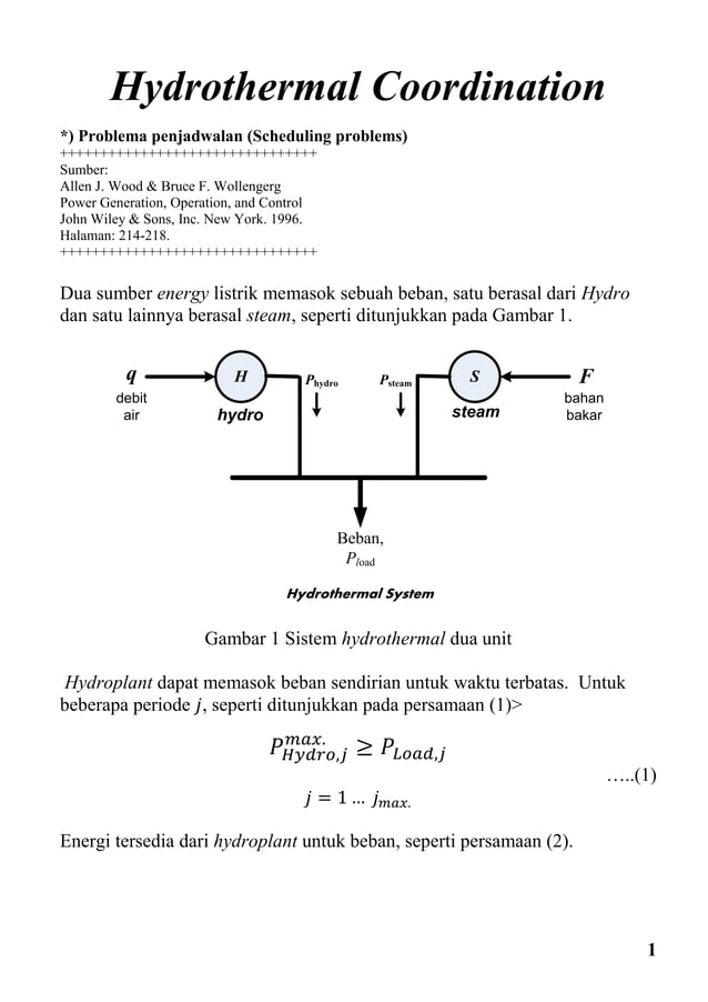 Hydrothermal Coordination (scheduling_problem) | DOCX