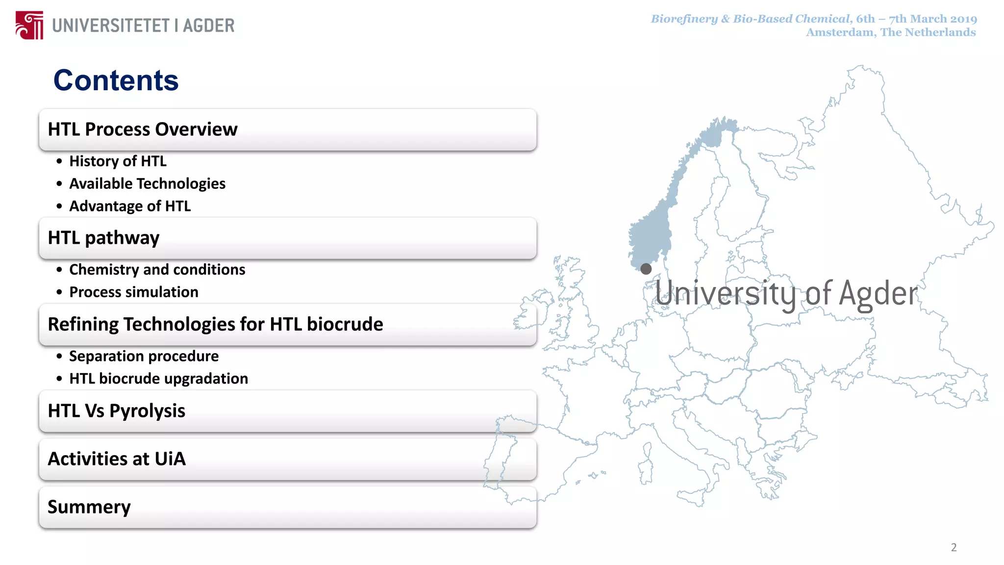 Hydrothermal liquefaction for bio oil and chemicals -an overview march ...