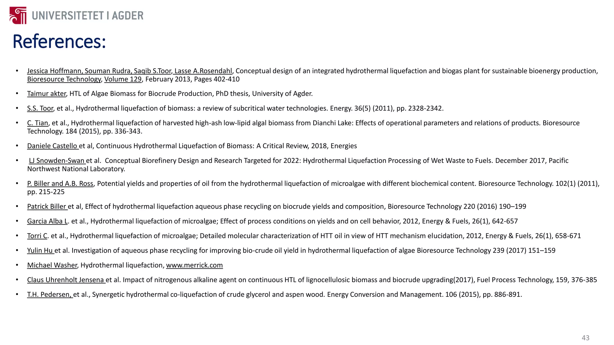 Hydrothermal liquefaction for bio oil and chemicals -an overview march ...
