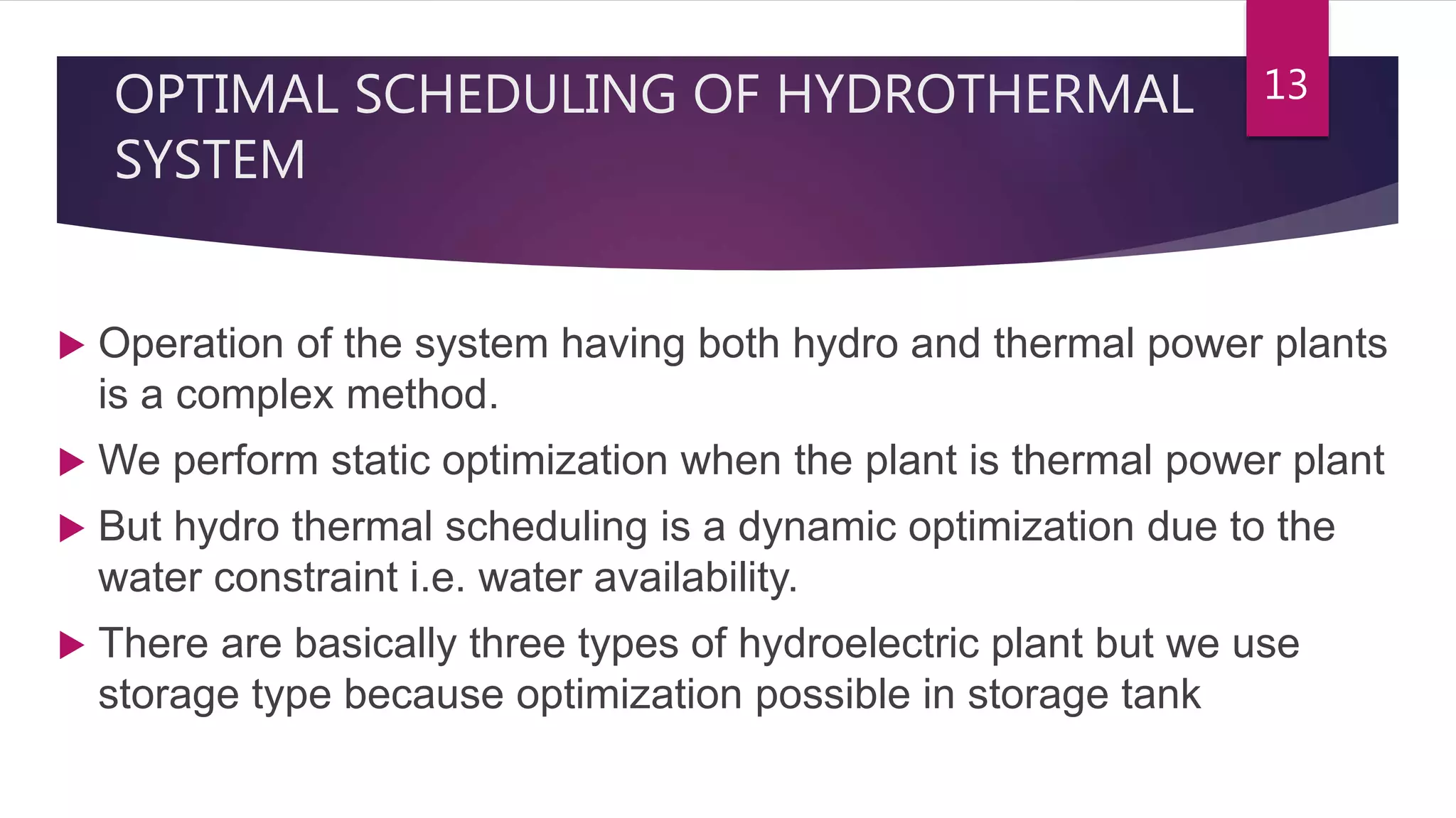 Hydrothermal scheduling | PPTX