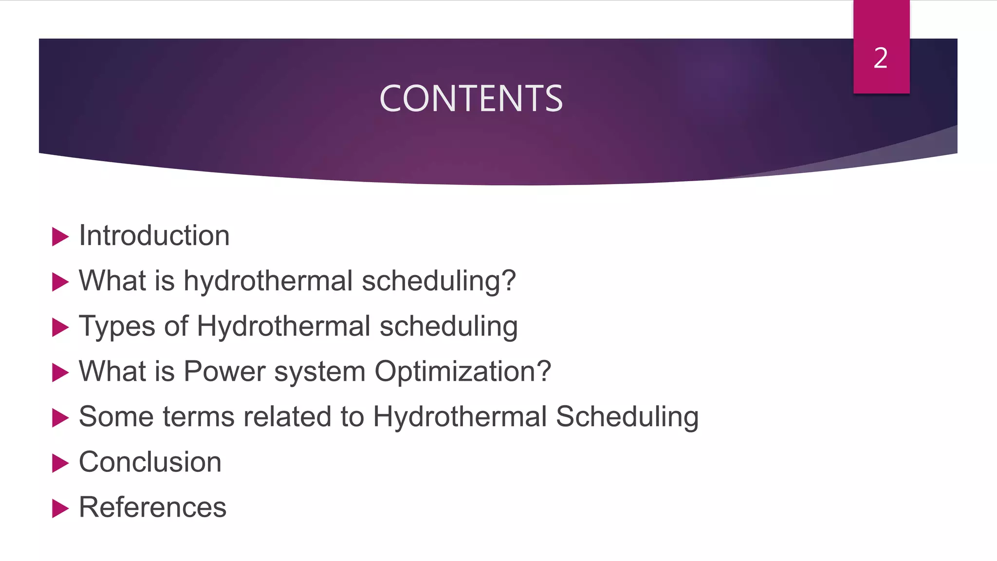 Hydrothermal scheduling | PPTX