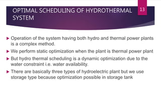 Hydrothermal scheduling | PPTX