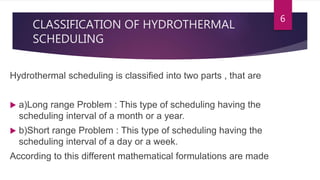 Hydrothermal scheduling | PPTX
