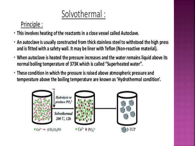 Hydrothermal &solvothermal methods jeyakiruba | PPTX