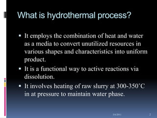 Hydrothermal Treatment Of Solid Waste | PPT