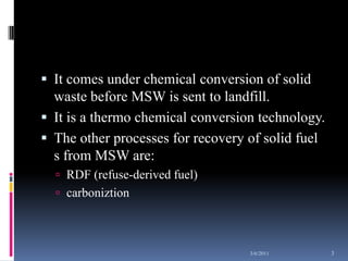 Hydrothermal Treatment Of Solid Waste | PPTX