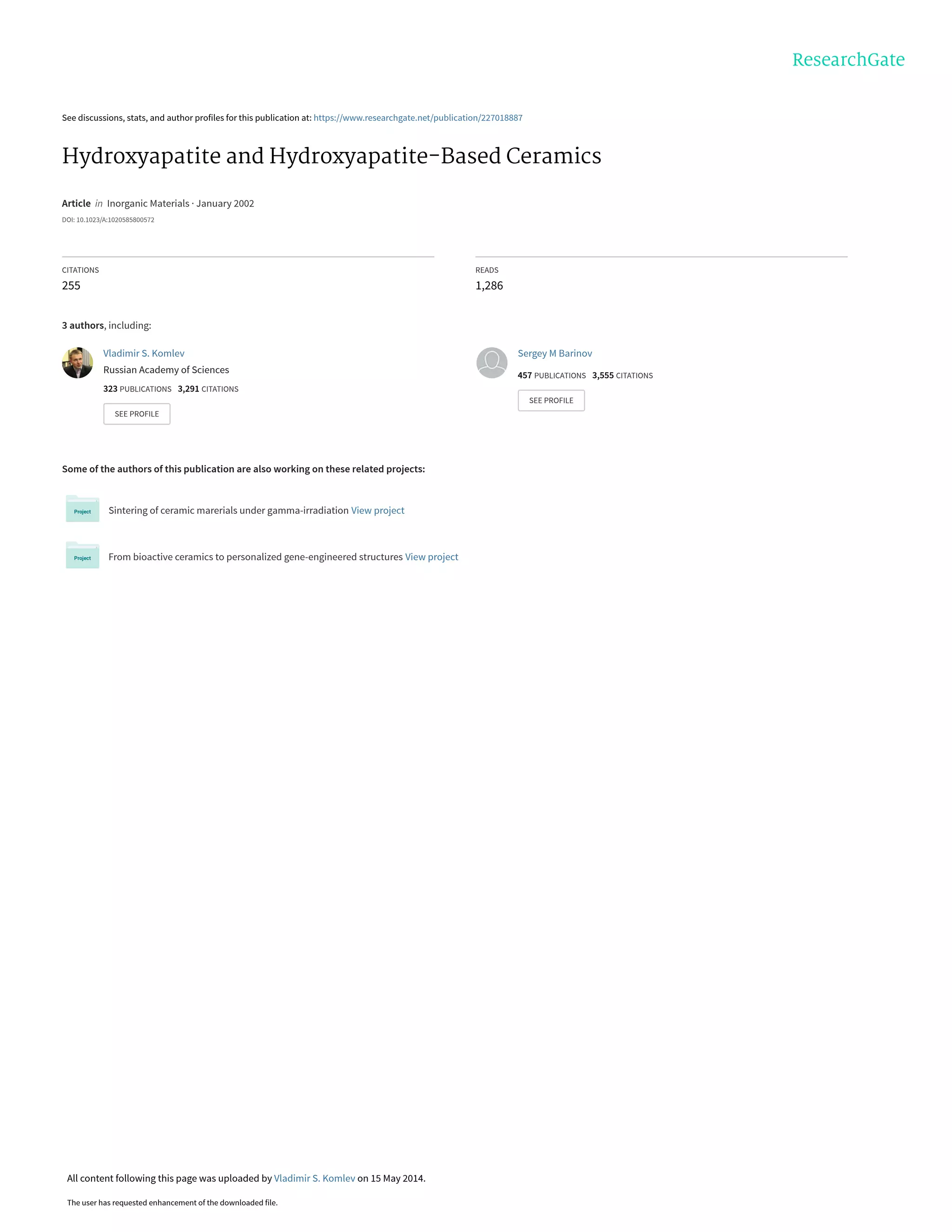 Hydroxyapatite and hydroxyapatite-based_ceramics | PDF