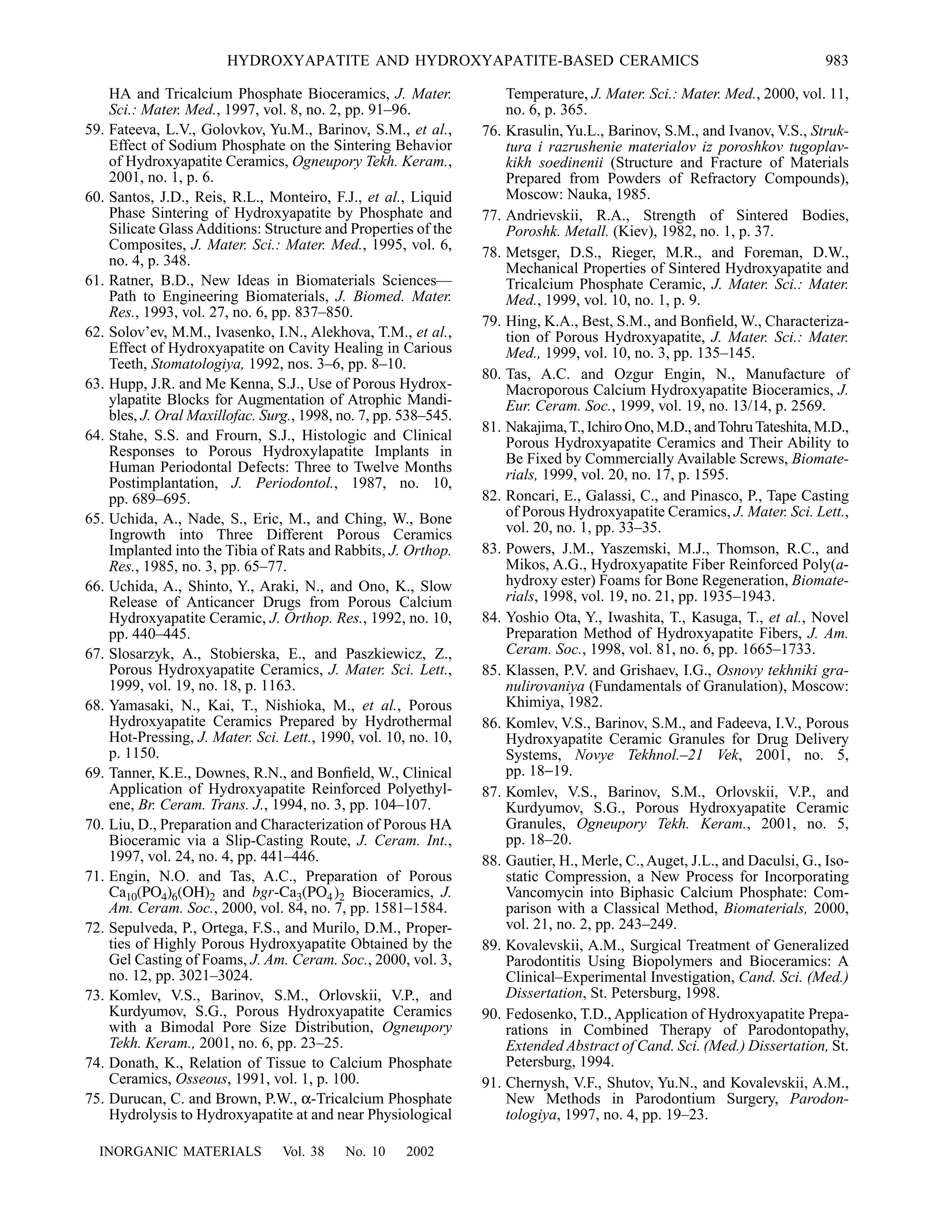 Hydroxyapatite and hydroxyapatite-based_ceramics | PDF
