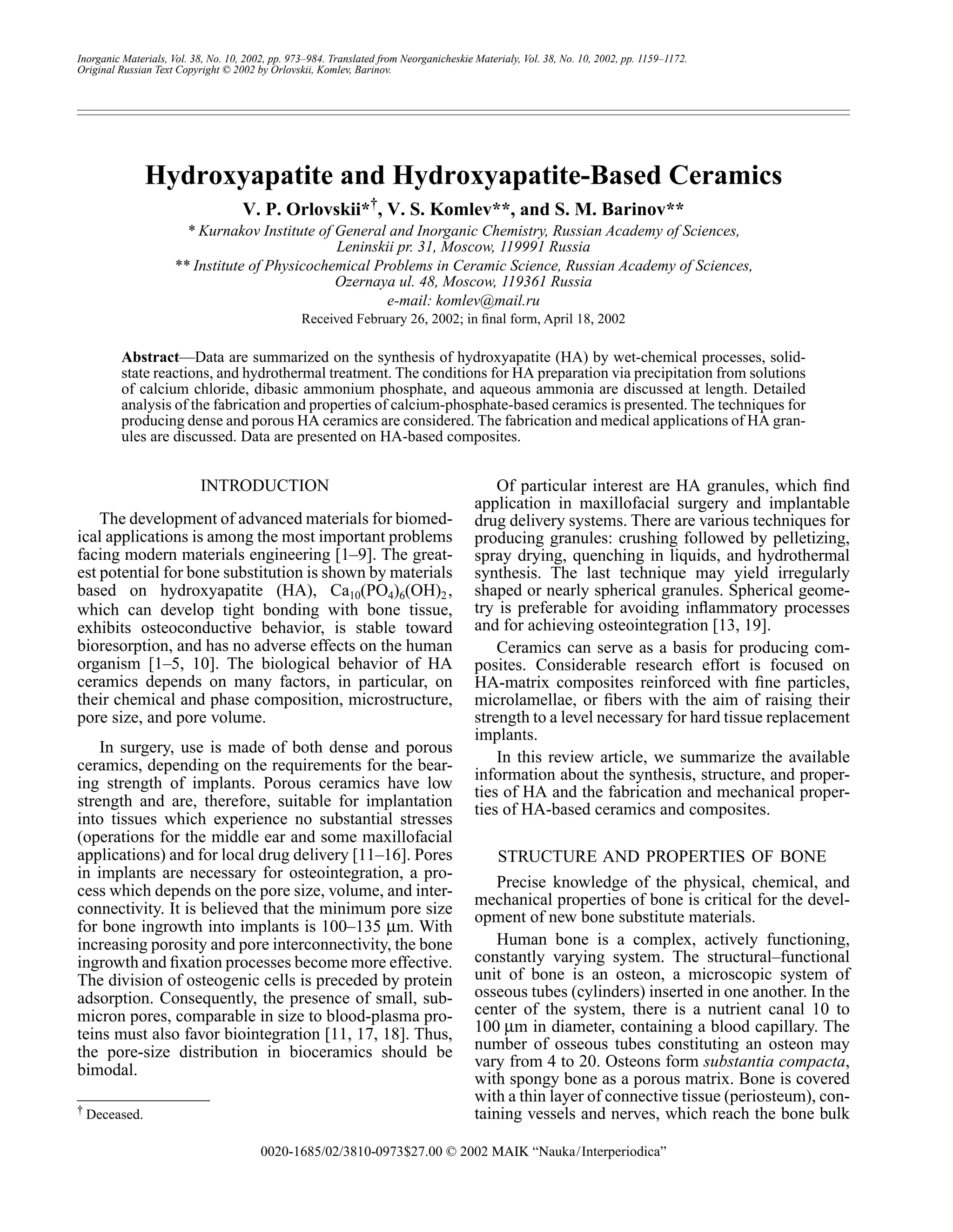Hydroxyapatite and hydroxyapatite-based_ceramics | PDF