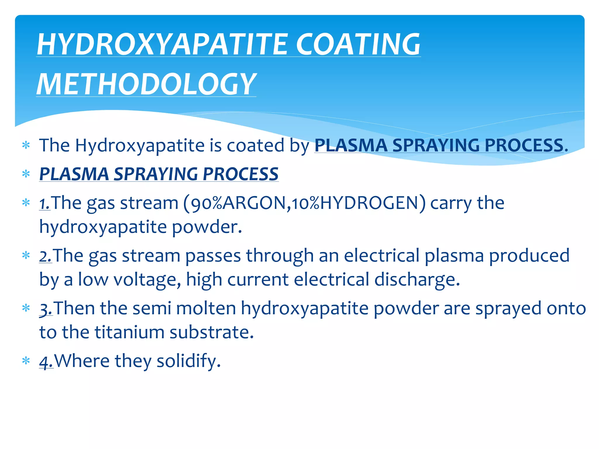 Hydroxyapatite and their use as coating material in dentistry | PPTX