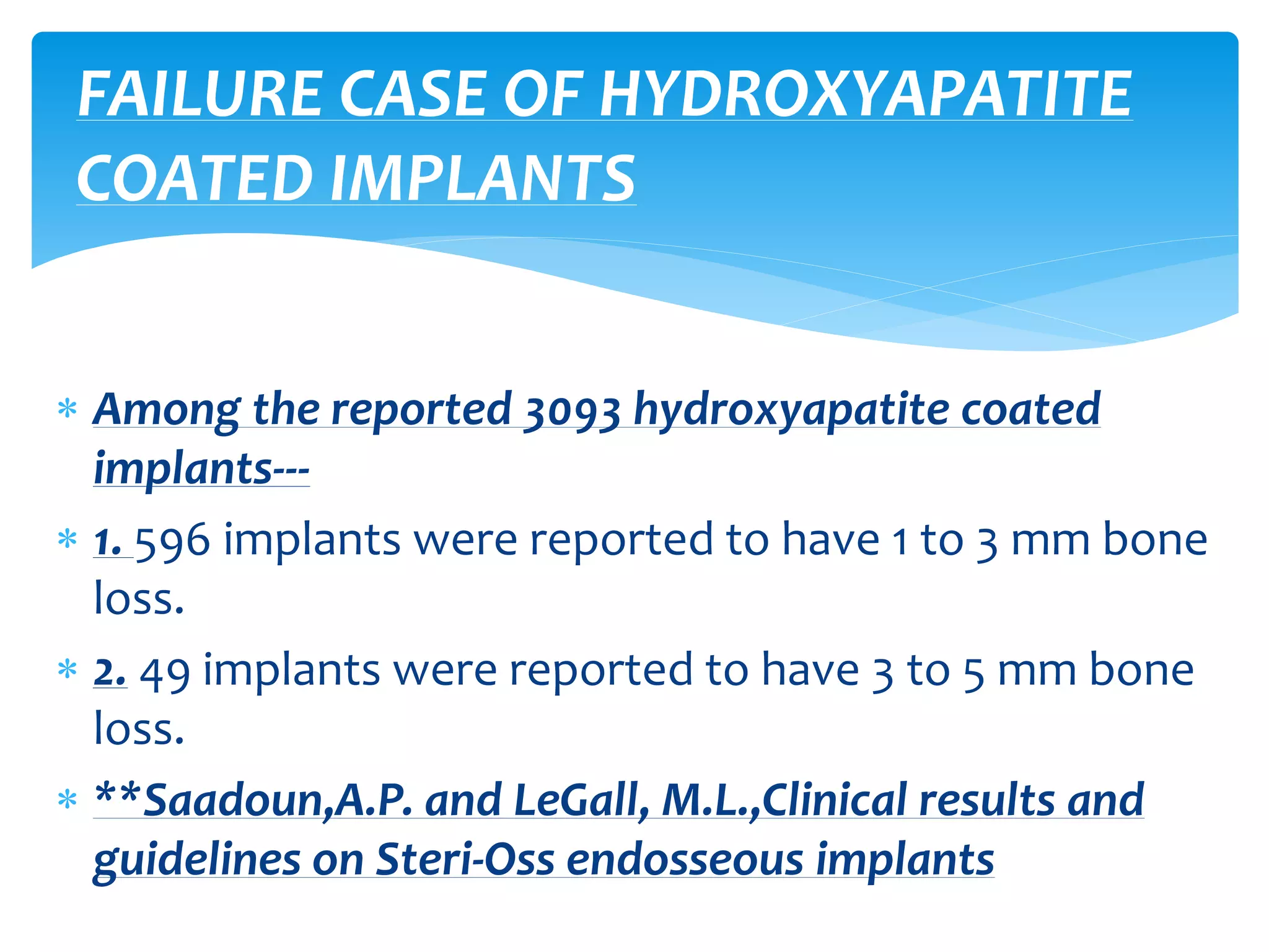 Hydroxyapatite and their use as coating material in dentistry | PPTX