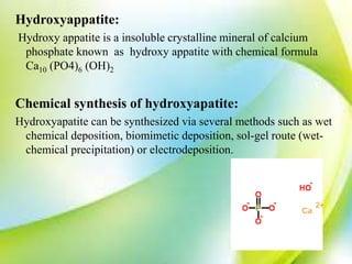 Hydroxy appatite and its interaction with milk | PPTX