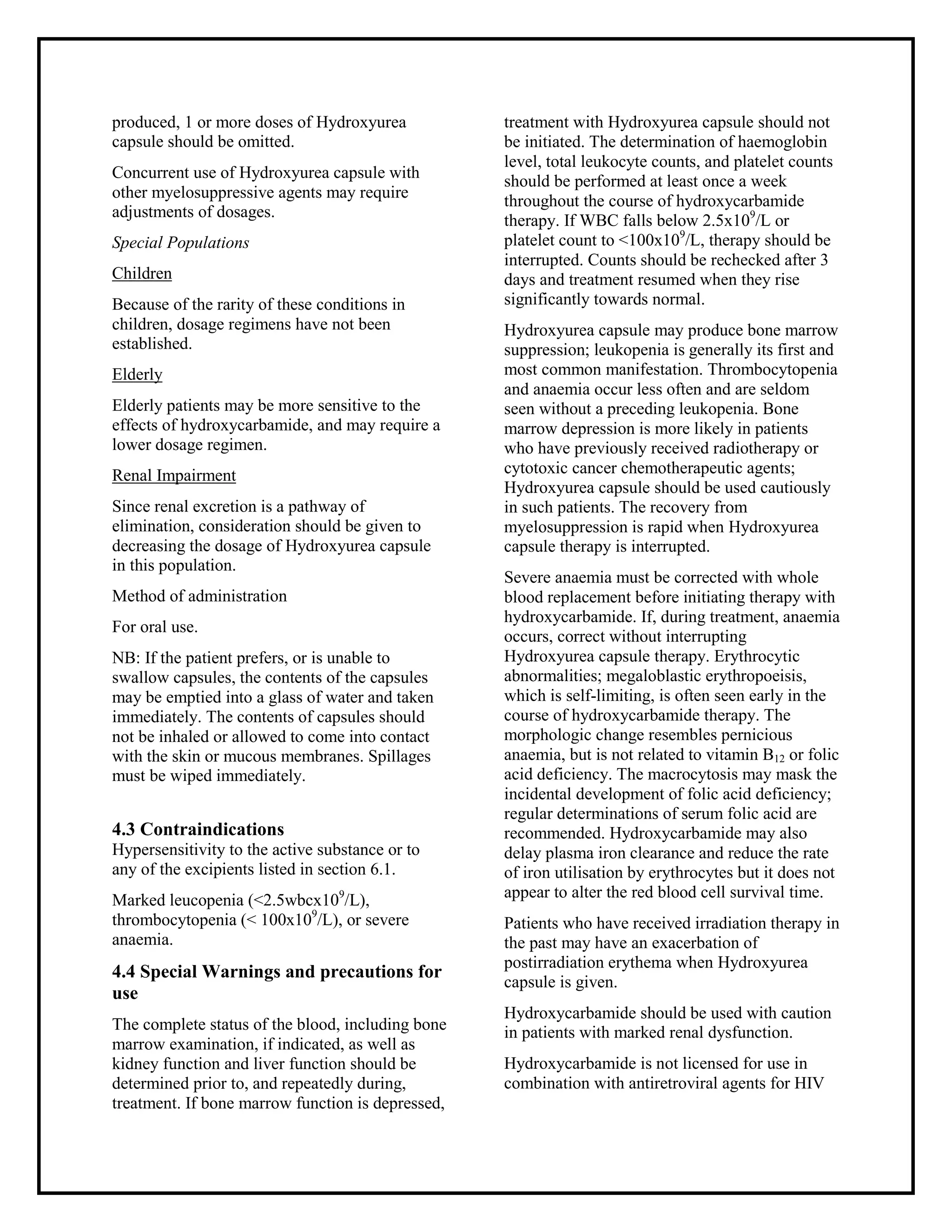 Hydroxyurea 500 mg capsules smpc taj pharmaceuticals | PDF