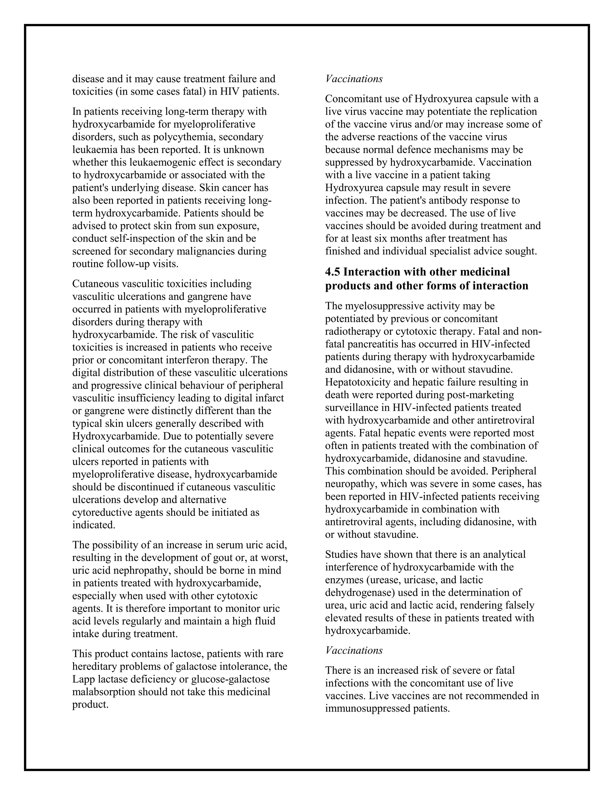 Hydroxyurea 500 mg capsules smpc taj pharmaceuticals | PDF