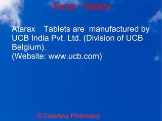 Atarax (Hydroxyzine Hydrochloride Tablets) | ODP