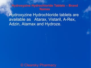 Atarax (Hydroxyzine Hydrochloride Tablets) | ODP