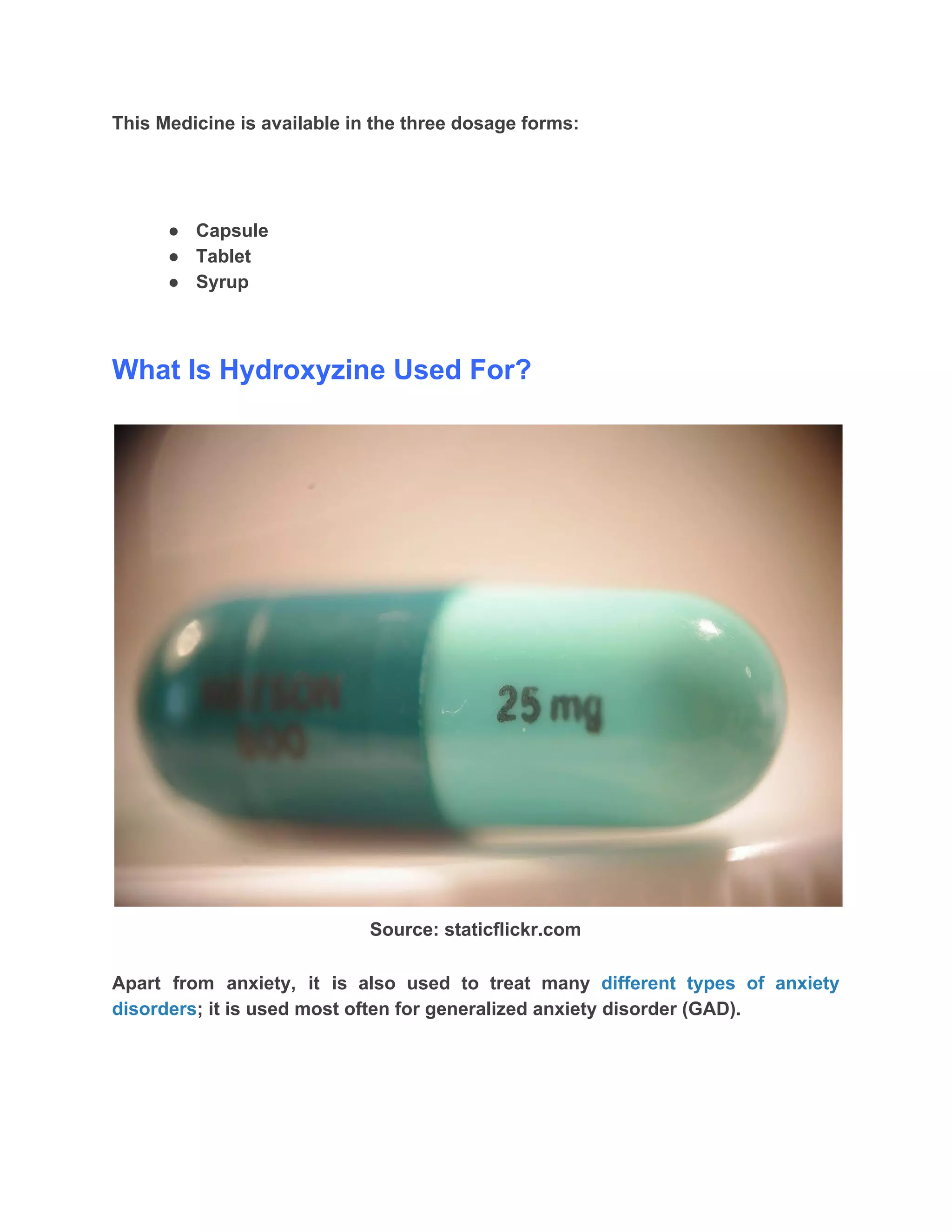 Hydroxyzine for anxiety how it works, dosage, and side effects! | PDF