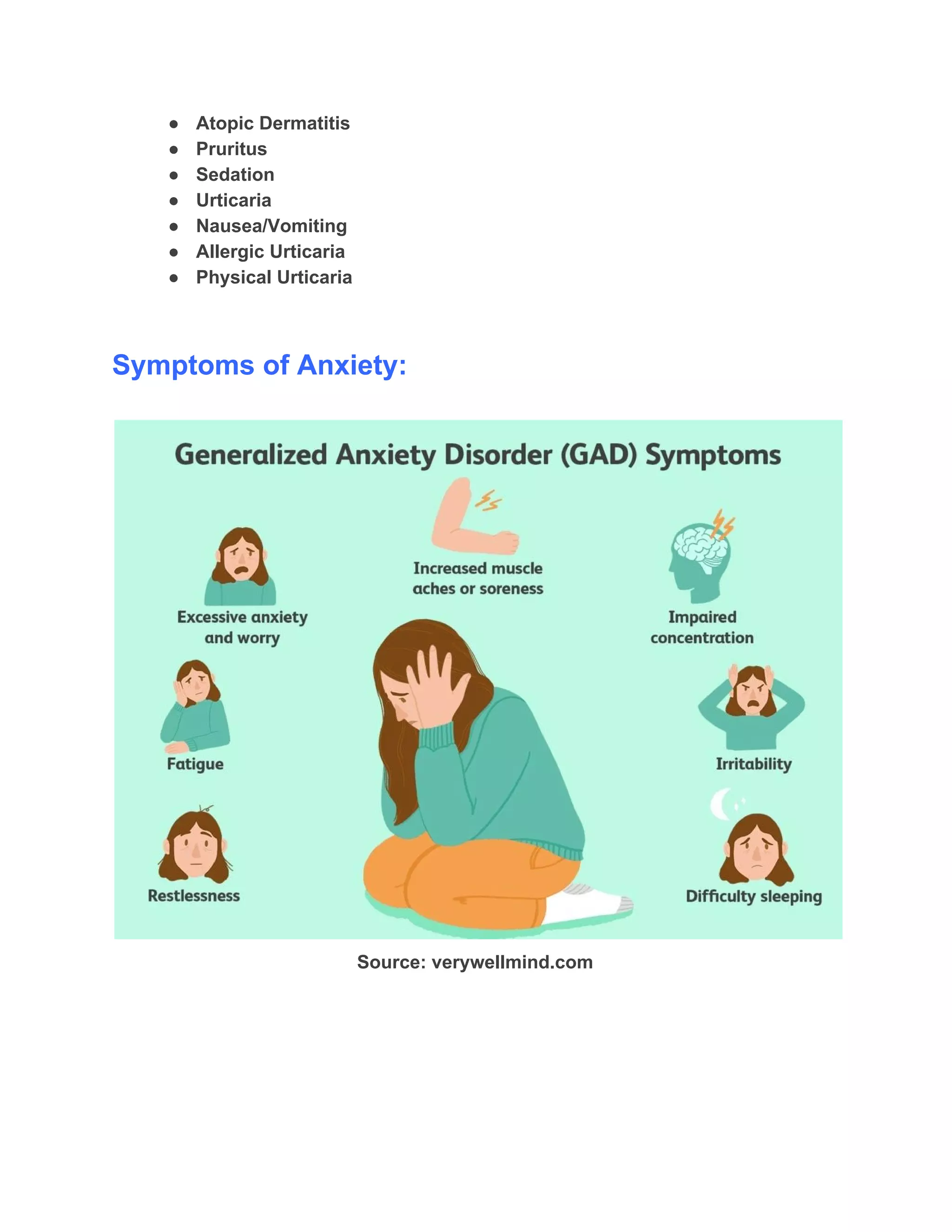 Hydroxyzine for anxiety how it works, dosage, and side effects! | PDF