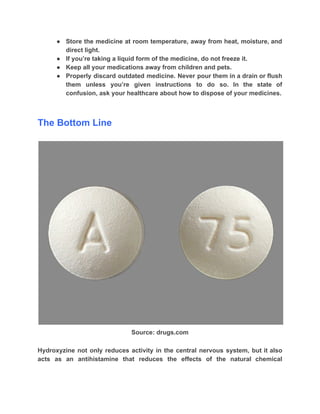 Hydroxyzine for anxiety how it works, dosage, and side effects! | PDF