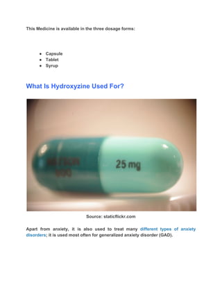 Hydroxyzine for anxiety how it works, dosage, and side effects! | PDF