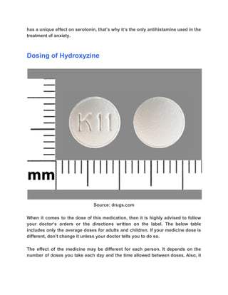 Hydroxyzine for anxiety how it works, dosage, and side effects! | PDF