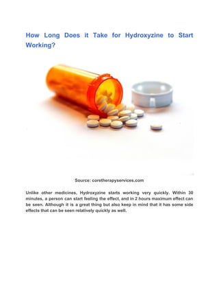 Hydroxyzine for anxiety how it works, dosage, and side effects! | PDF