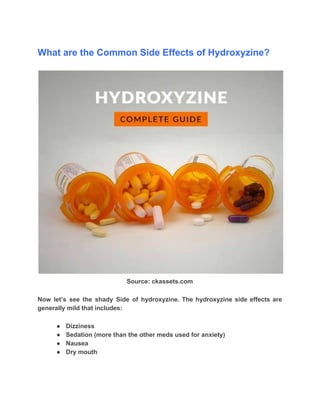 Hydroxyzine for anxiety how it works, dosage, and side effects! | PDF