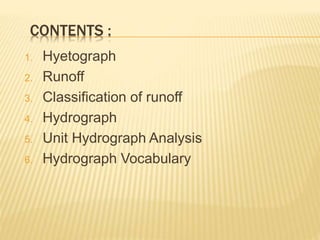 Hyetograph and hydrograph analysis | PPTX