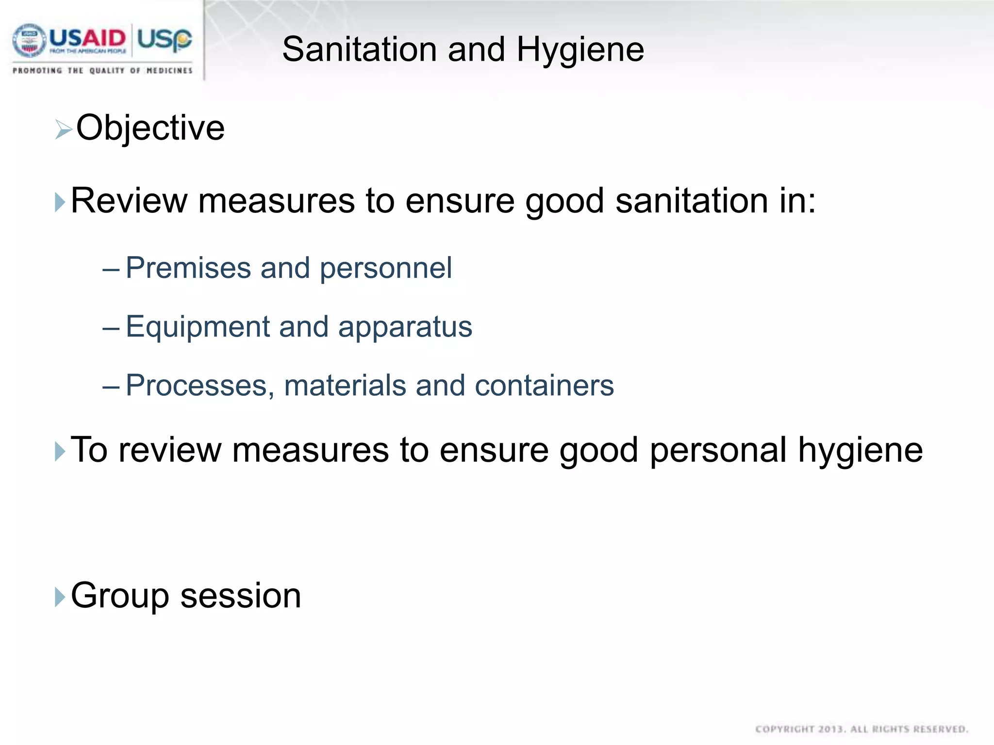 Hygeine and sanitation | PPTX