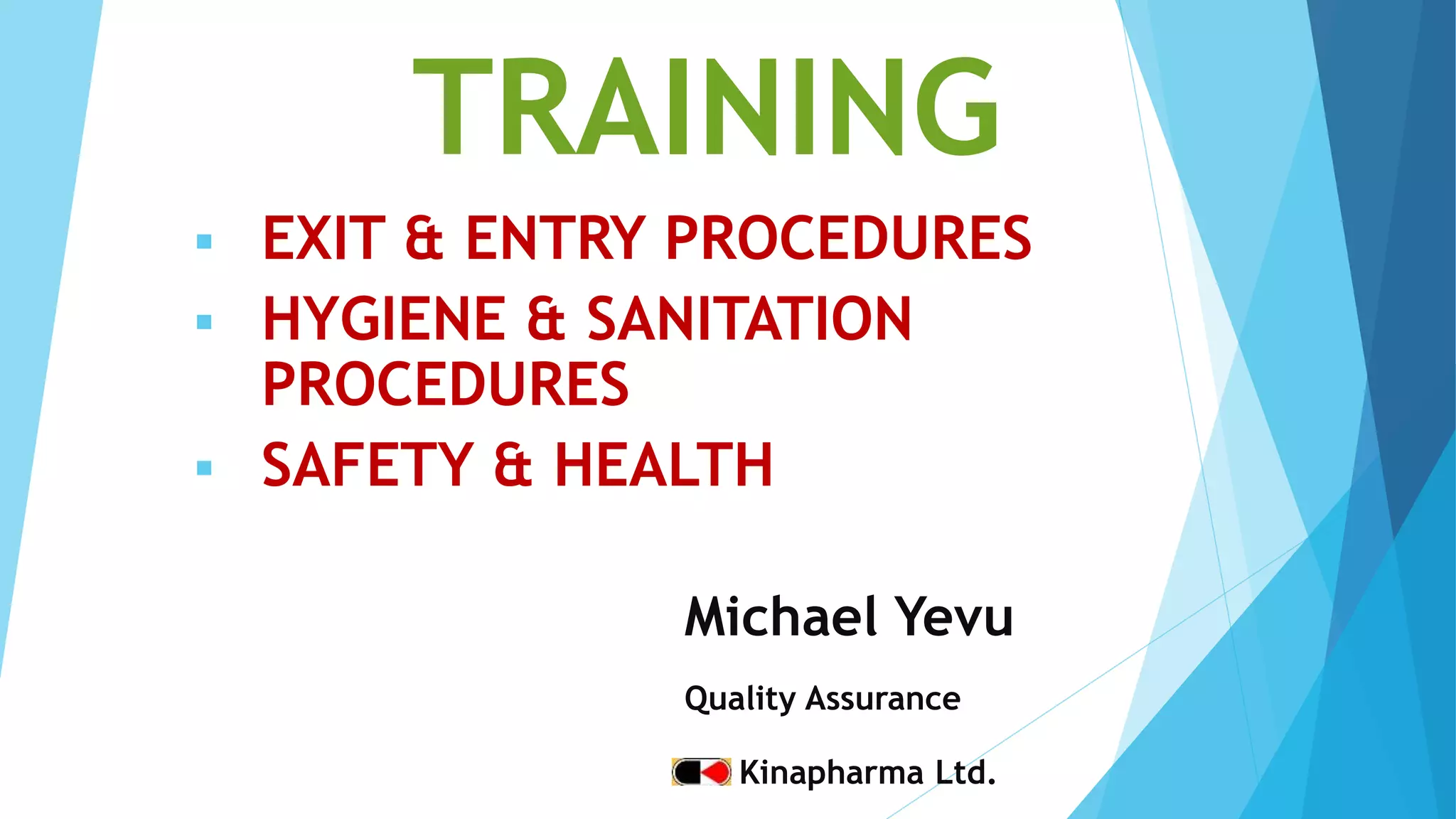 Hygeine & safety training | PPTX