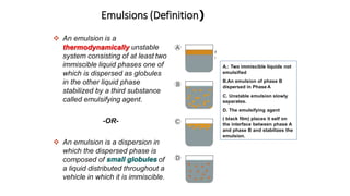 emulsion basic principles for pharm D third | PPTX