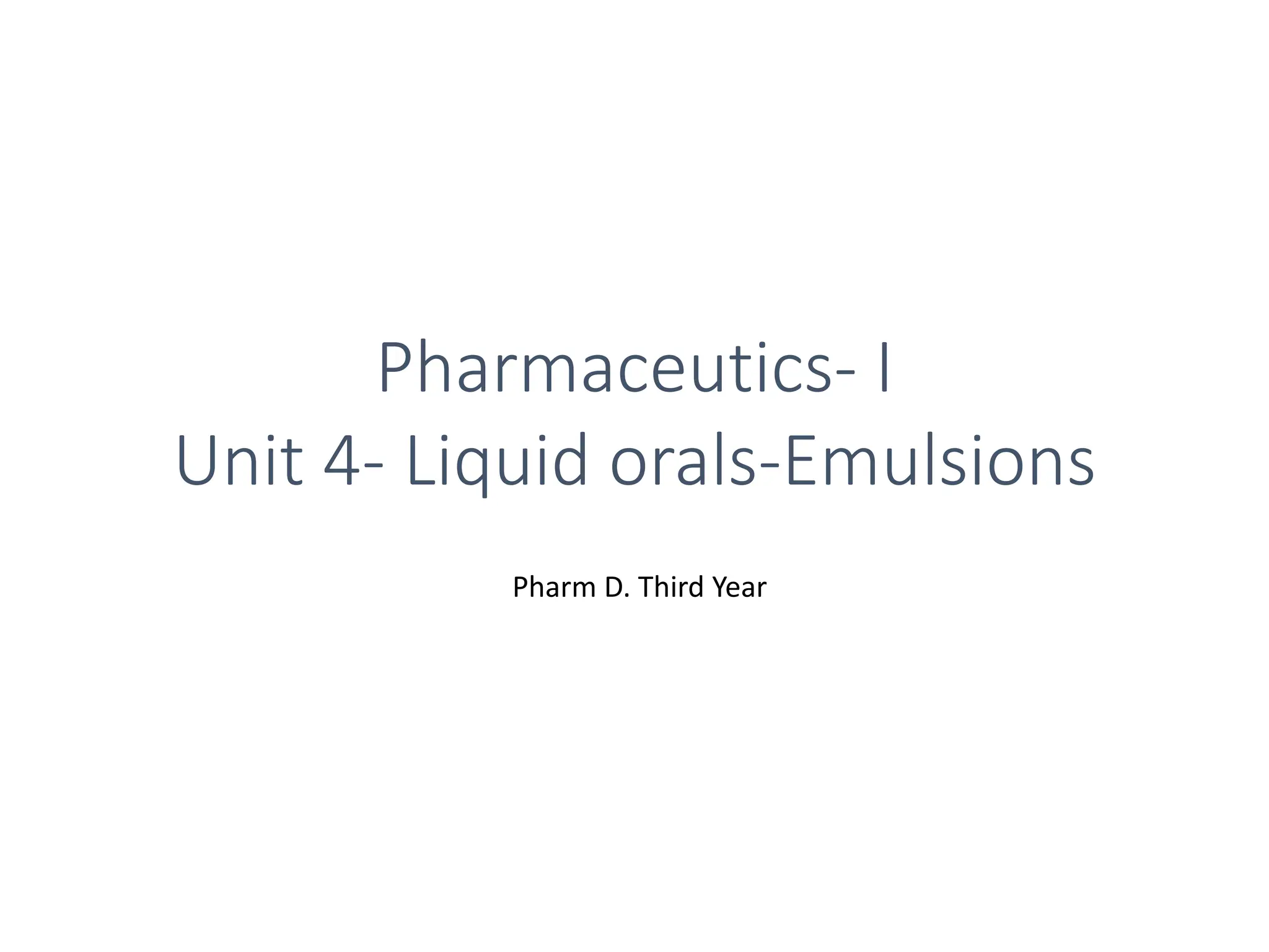theory of emulsions, their description, instability | PPT
