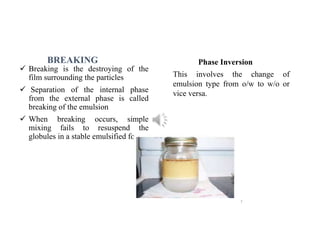 theory of emulsions, their description, instability | PPT