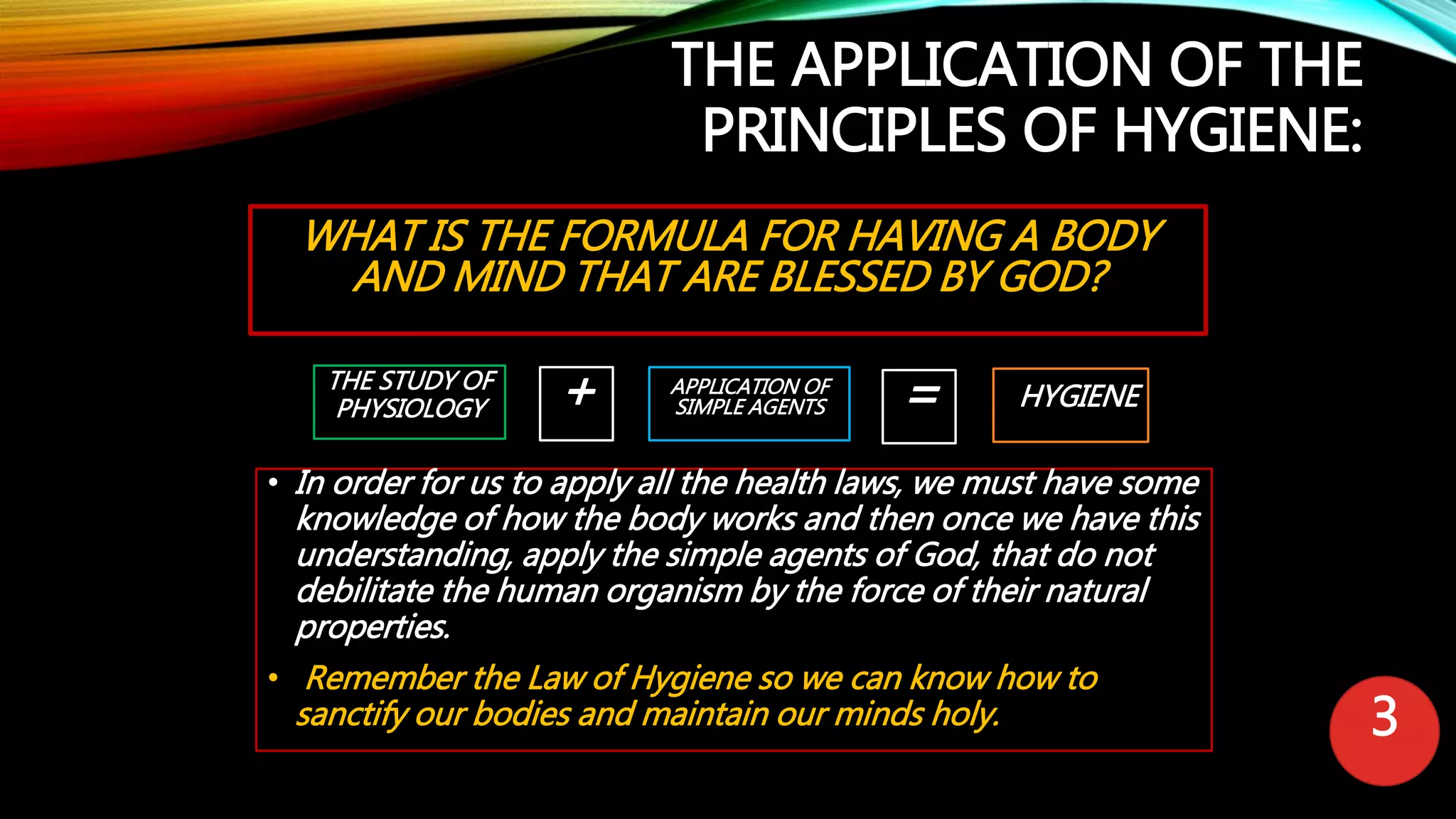 Principles of Hygiene 3 | PPTX