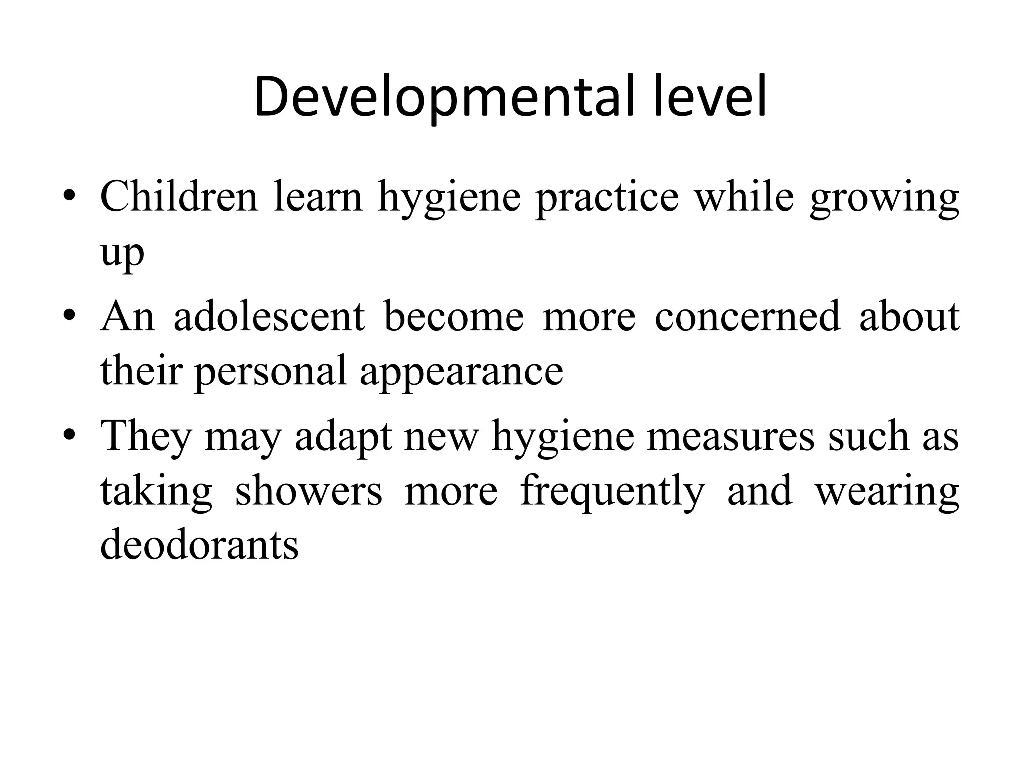 Factors Affecting Personal Hygiene, Fundamental of Nursing | PPTX