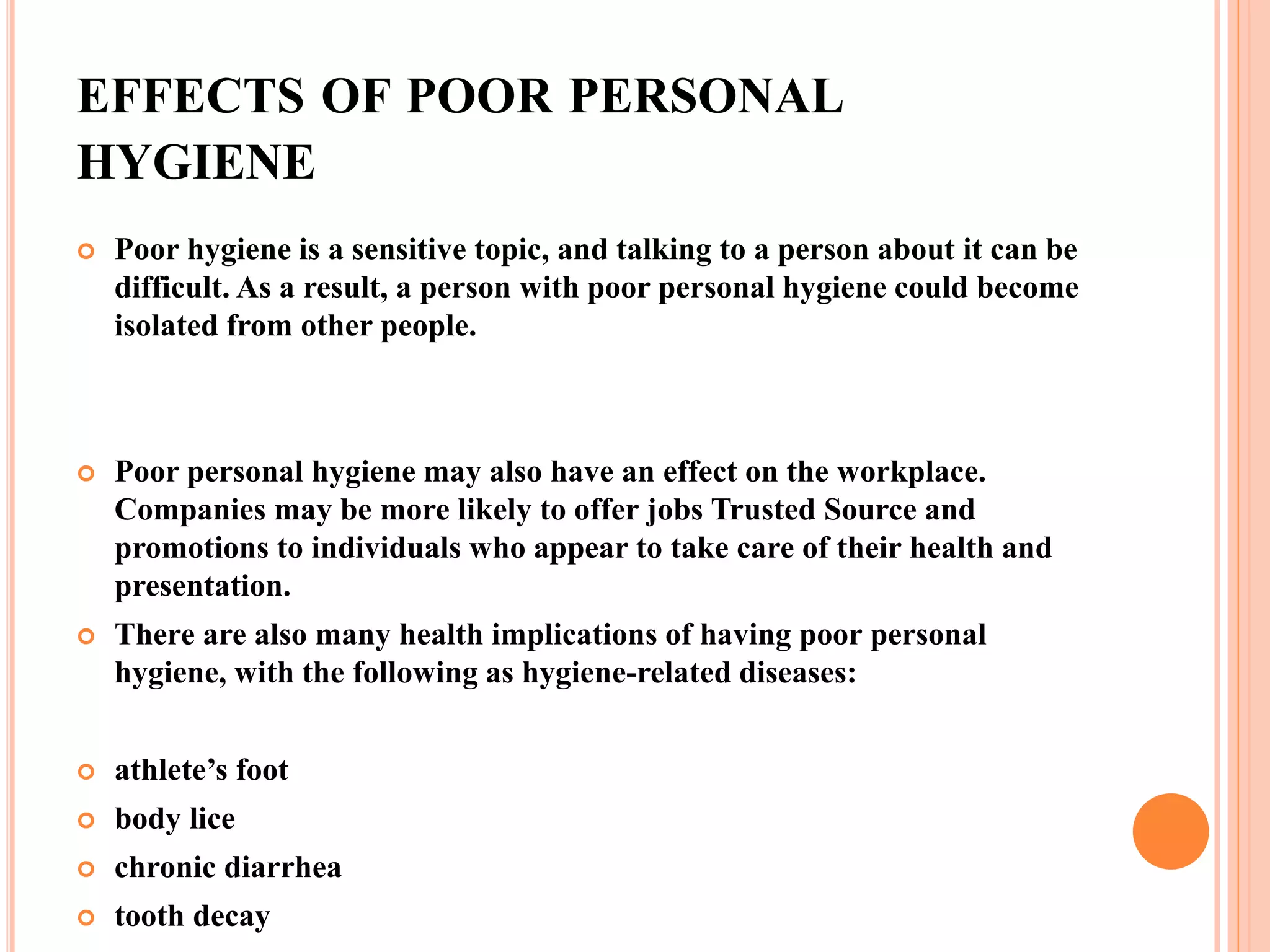Poor Personal Hygiene Effects