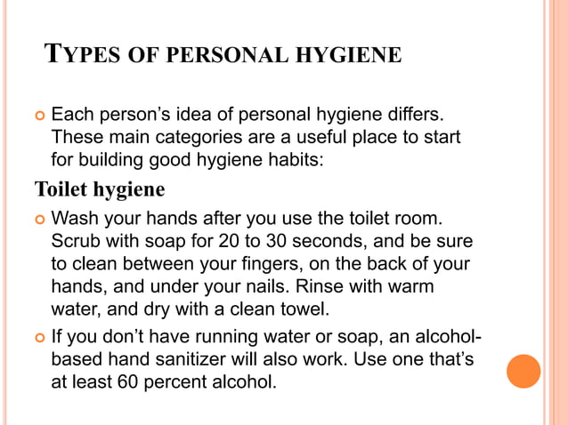 Hygiene | PPTX | Bath and Shower | Personal Care