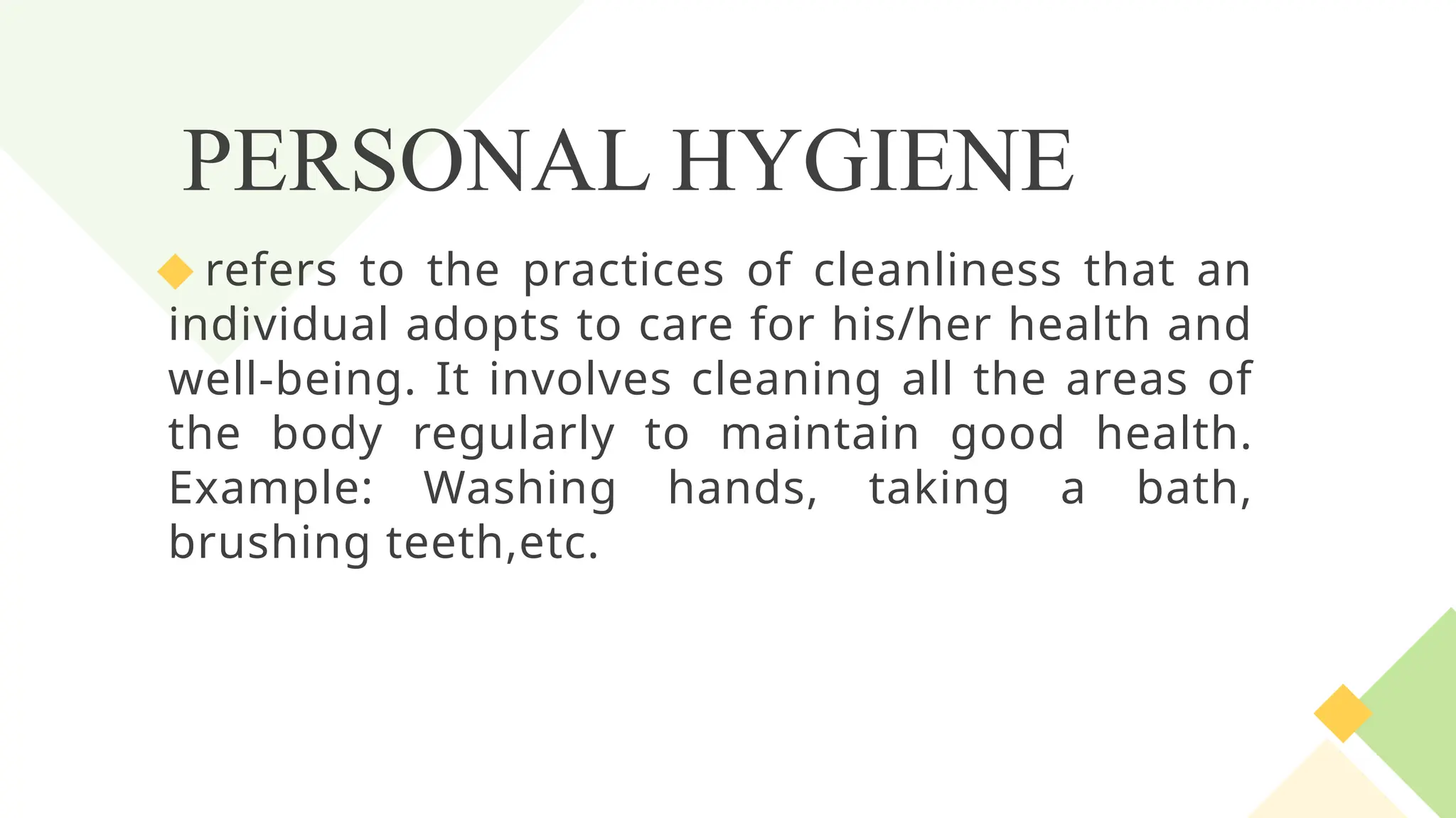 Hygiene and Sanitation (ROTCU Guide) | PPTX