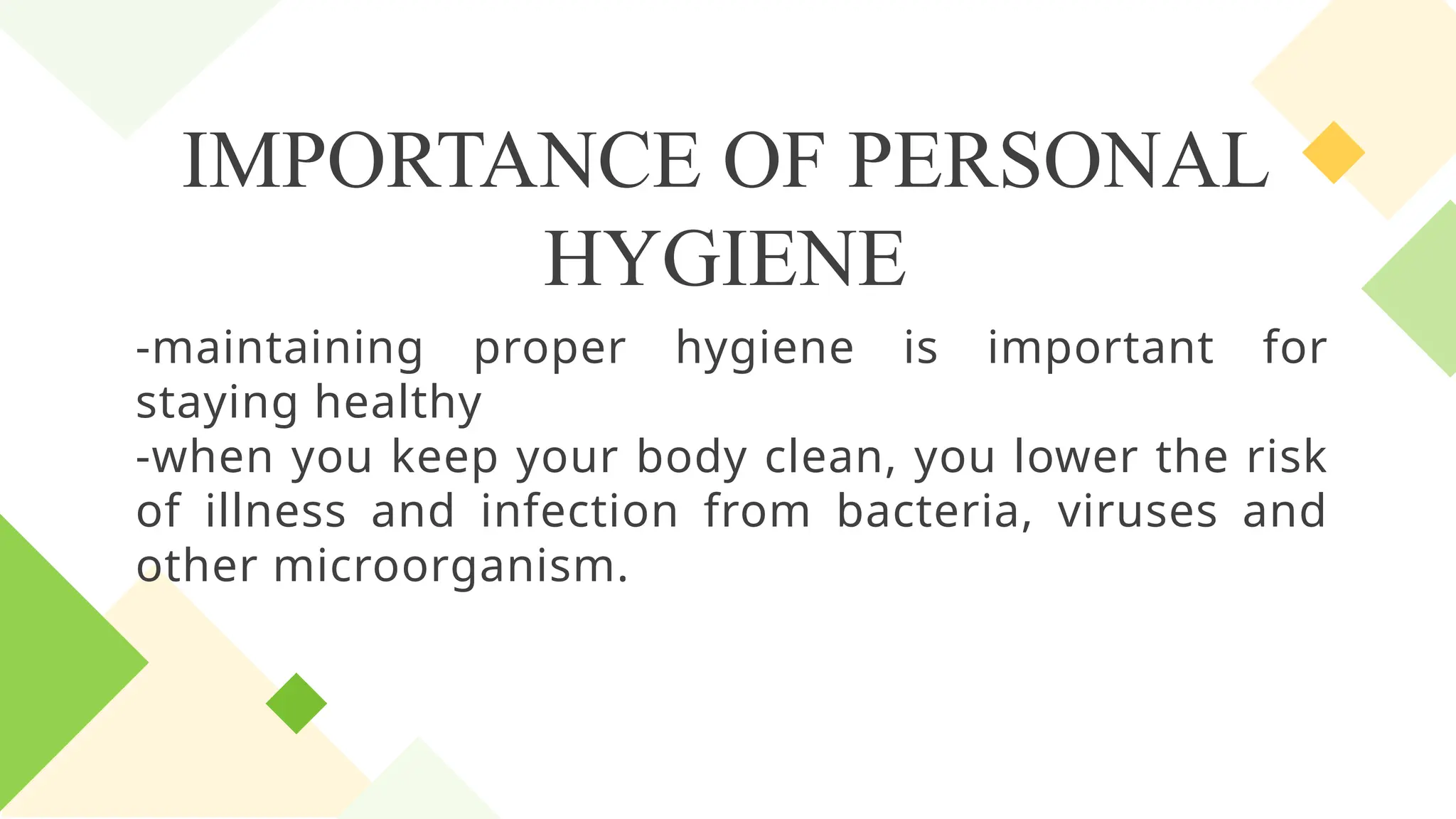 Hygiene and Sanitation (ROTCU Guide) | PPTX