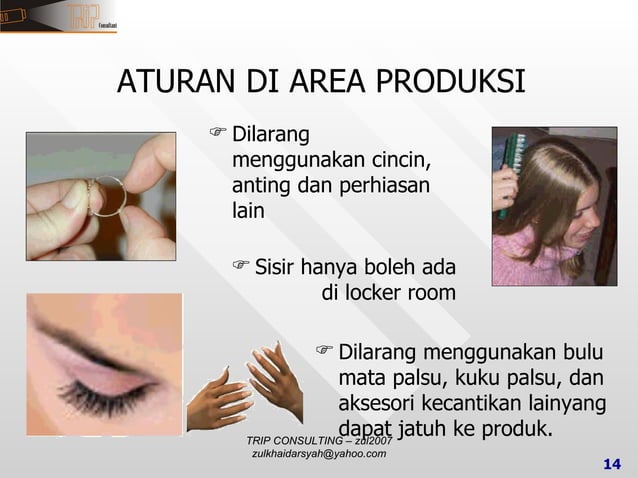 Hygiene Personil : salah satu modul GMP | PPT