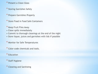 Hygiene and Sanitation in Bar | PPTX