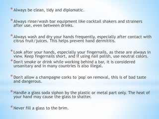 Hygiene and Sanitation in Bar | PPTX