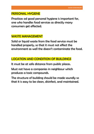 HYGIENE AND SANITATION IN FOOD SERVICE ESTABLISHMENTS- INTRODUCTION | PDF