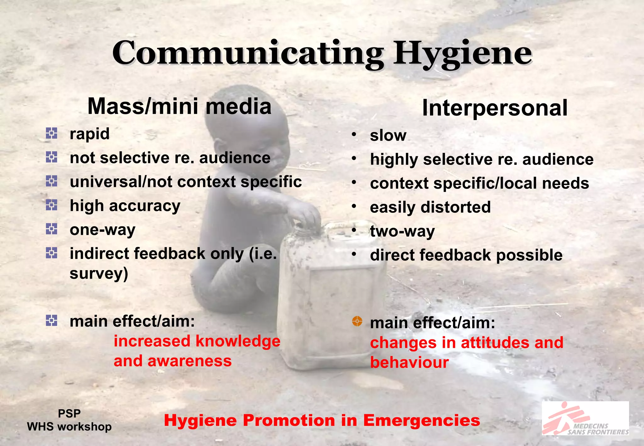 Hygiene Promotion In Emergencies | PPS