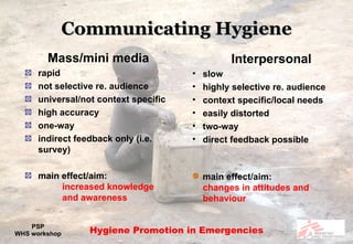 Hygiene Promotion In Emergencies | PPS