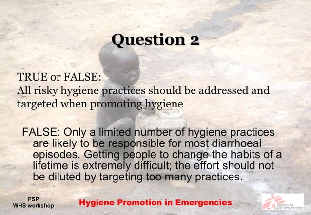 Hygiene Promotion In Emergencies | PPS