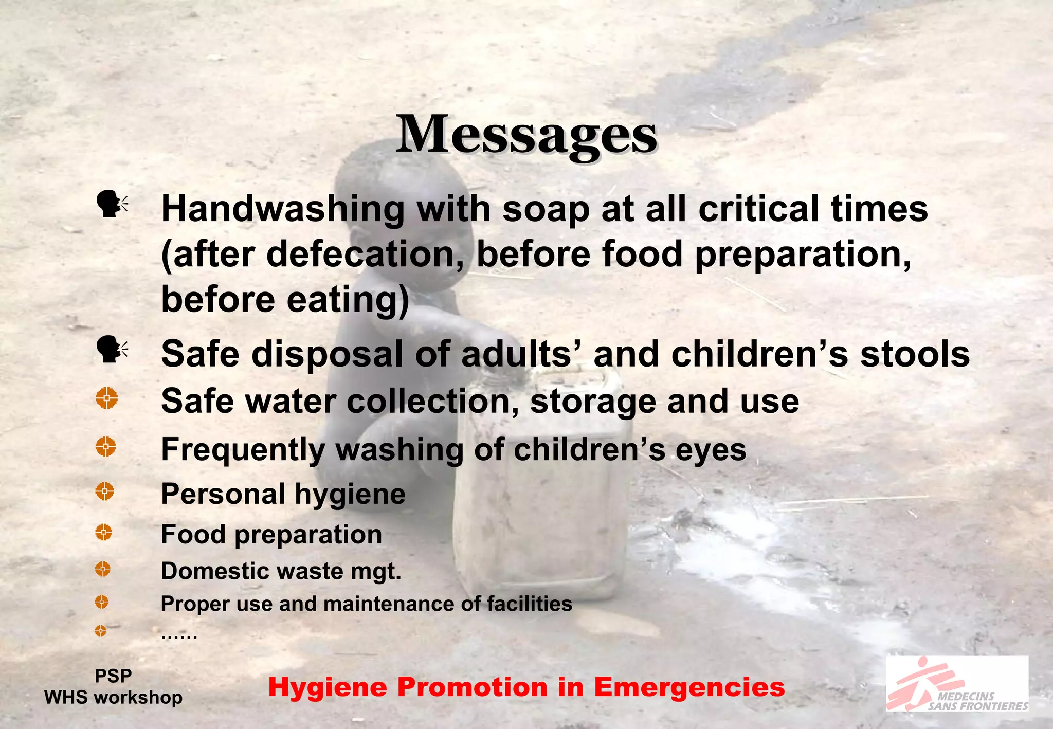 Hygiene Promotion In Emergencies | PPS